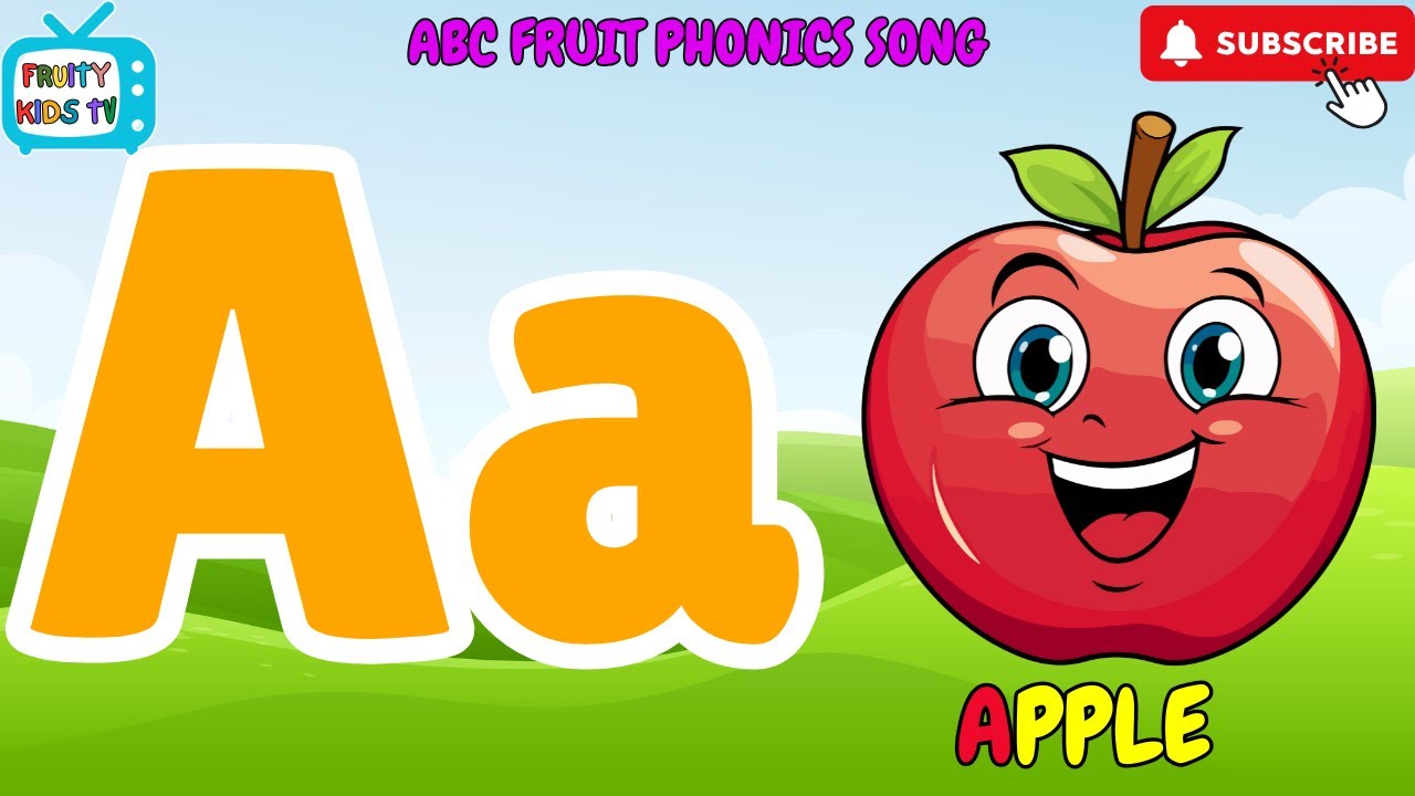 A to Z Fruits in Orange Big & small Letters | ABC Fruit Song | Phonics ...