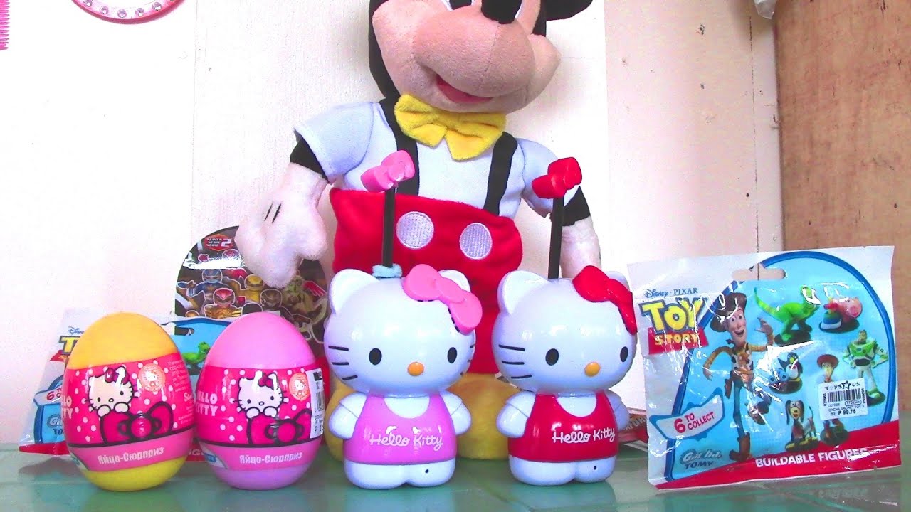 Toy Story Hello Kitty Surprise Eggs Mickey Mouse Clubhouse Dancing ...