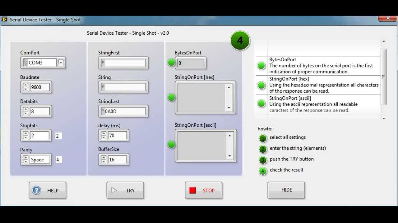 Serial Device Tester - help system - YouTube