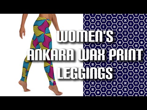 Women's Ankara Wax Print Yoga Pants Workout Leggings for Jiu-Jitsu 001