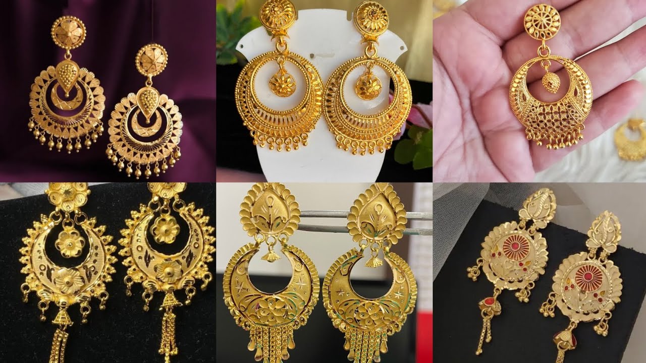Latest gold earrings designs 2025/Trending gold jhale ki designs ...