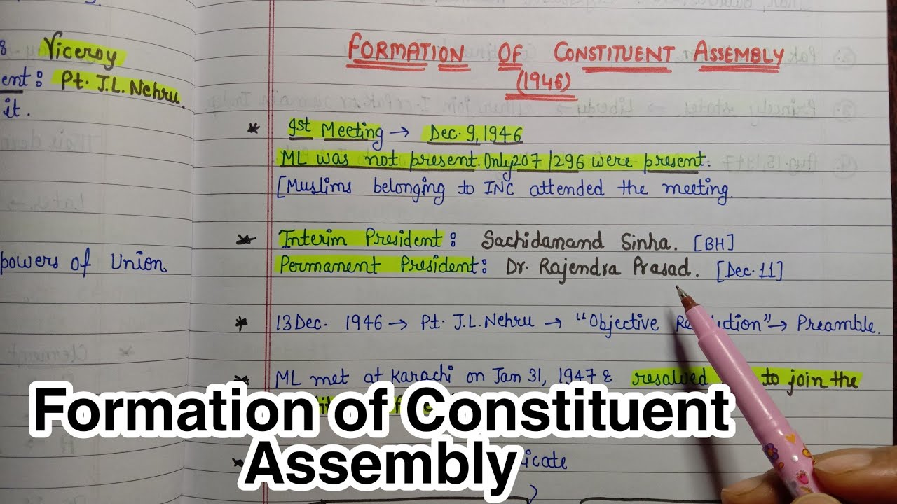 Formation of Constituent Assembly (1946)|| Handwritten Notes|| National ...