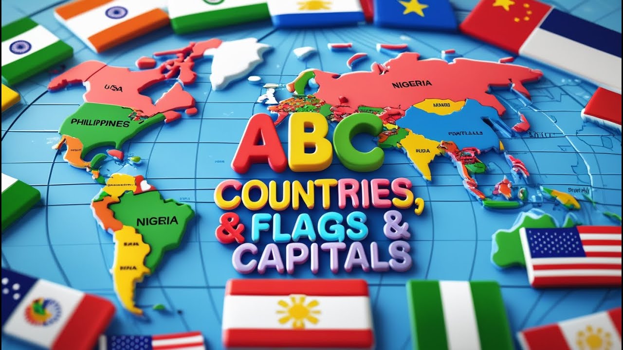 🌍 ABC Countries Name,Capitals & Flag!Words for Toddlers to Learn! A to ...