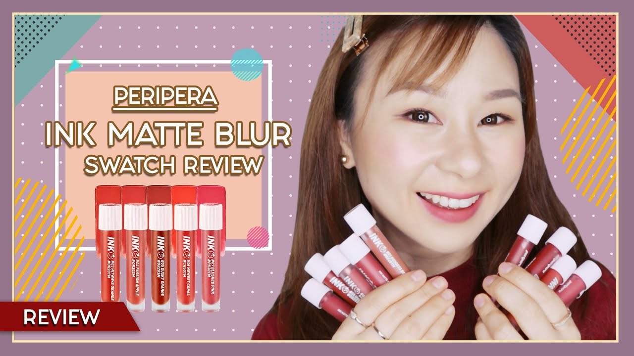 Peripera Ink Matte Blur Tint - FULL Swatch Review (All 10 shades) | im ...