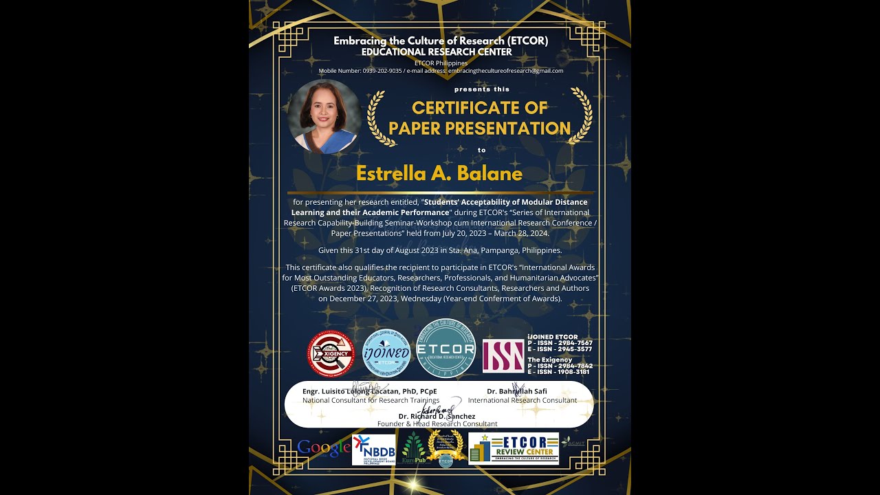 Students’ Acceptability of Modular Distance Learning and their Academic ...