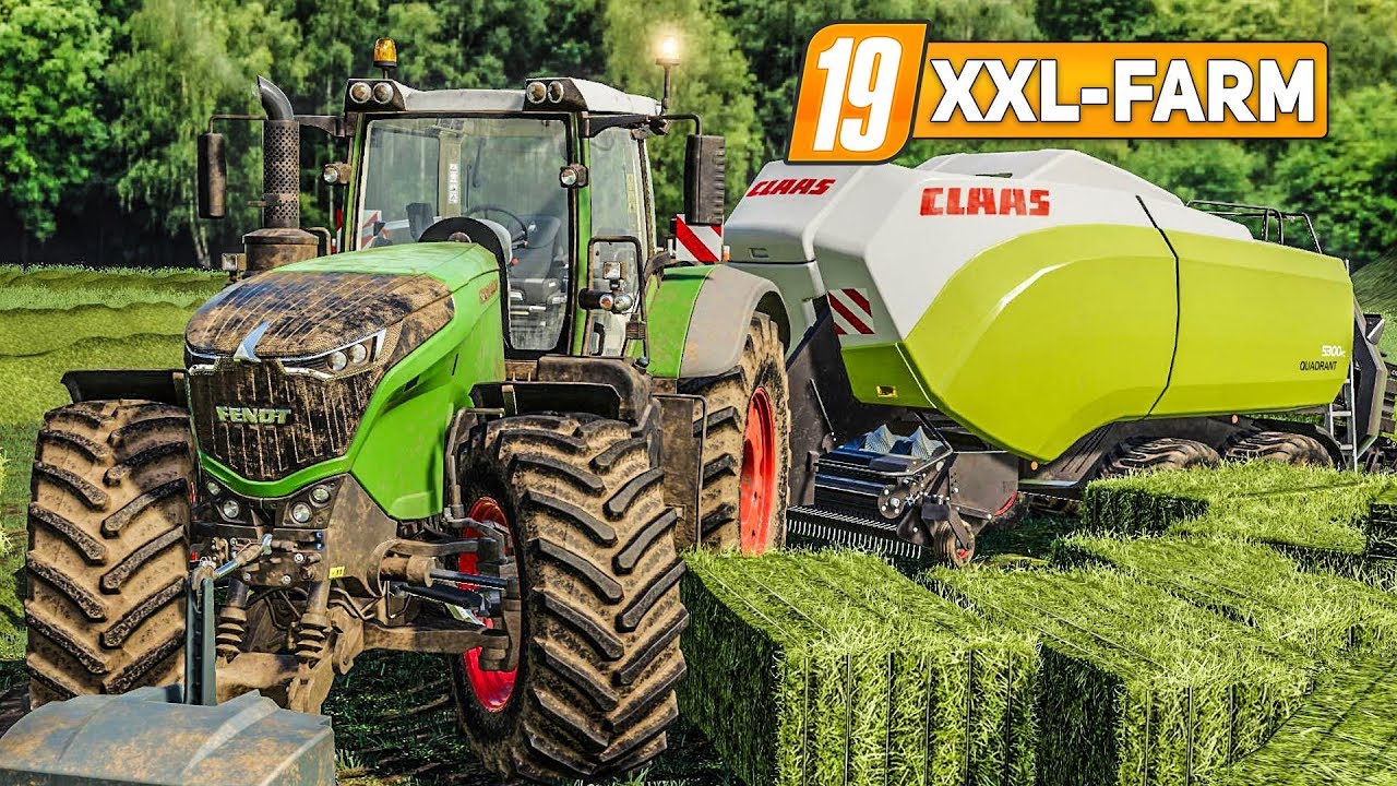 LS19 XXL Farm #53: Unfassbar viele GRASBALLEN gepresst! Claas Quadrant ...