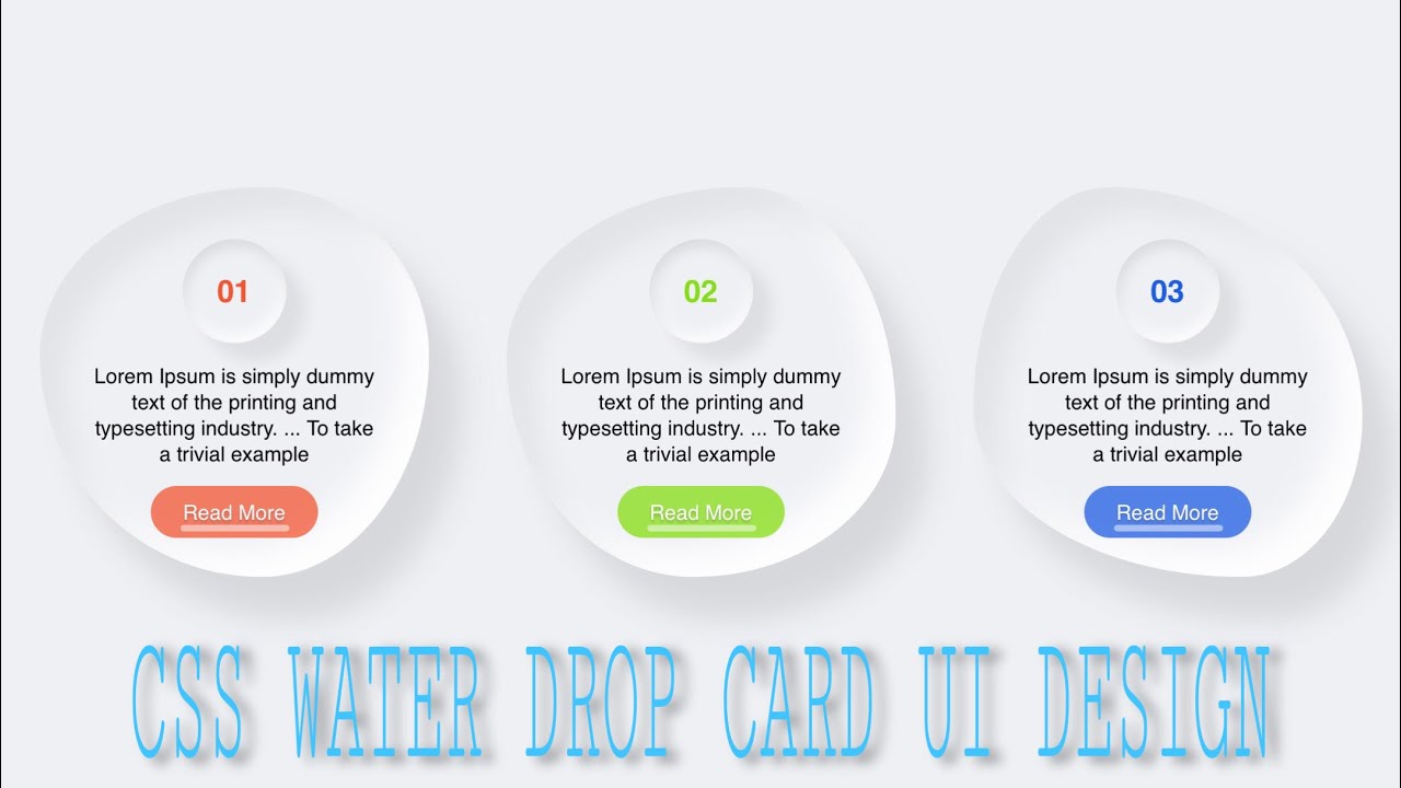 Water drop UI card design using Html & Css || Code Today - YouTube