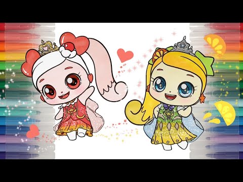 🍒색칠놀이🍋 새콤달콤 캐치티니핑 레전드 새콤핑 달콤핑 색칠하기 함께 보기🎨 Catch teenieping TANGYPING ...