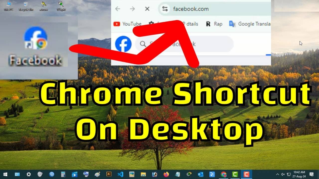 How To Facebook Shortcut Into Desktop. - YouTube