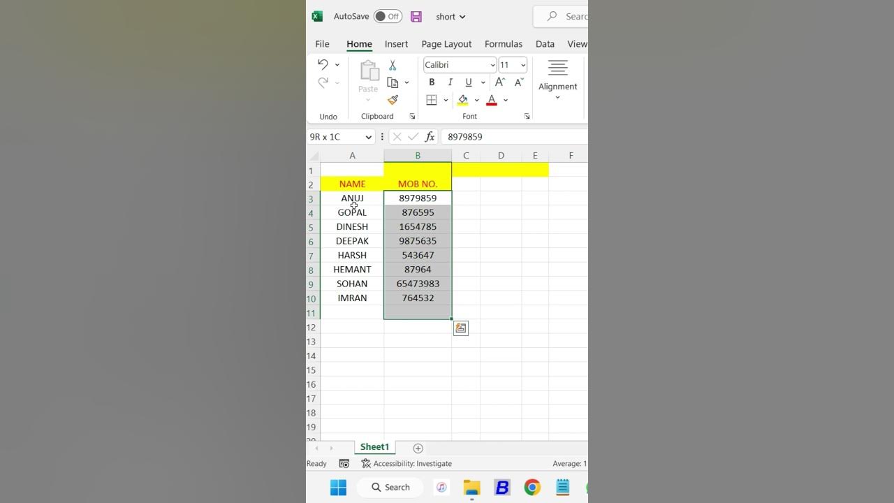 Add 91 Before Mobile Number trick exceltutorial excel viral add-91-before-mobile-number-trick-exceltutorial-excel-viral
