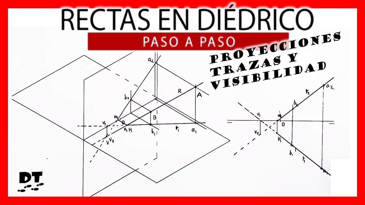 🏆 Sistema Diédrico rectas 🔥 RECTAS en DIÉDRICO | Proyecciones trazas y visibilidad - YouTube