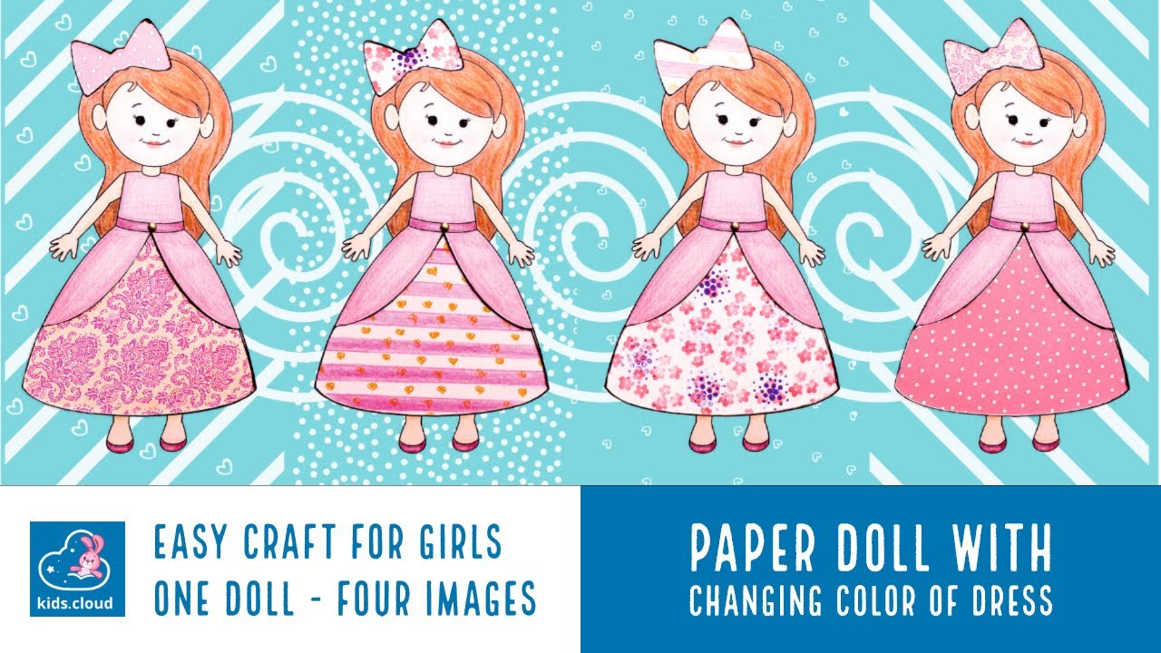 How to make a paper doll with changing dress colors? - DIY - Easy Paper ...