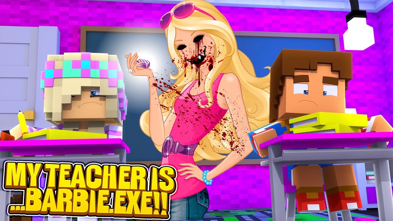 Minecraft BARBIE.EXE JOINS SCHOOL!!! w/ LITTLE DONNY - YouTube