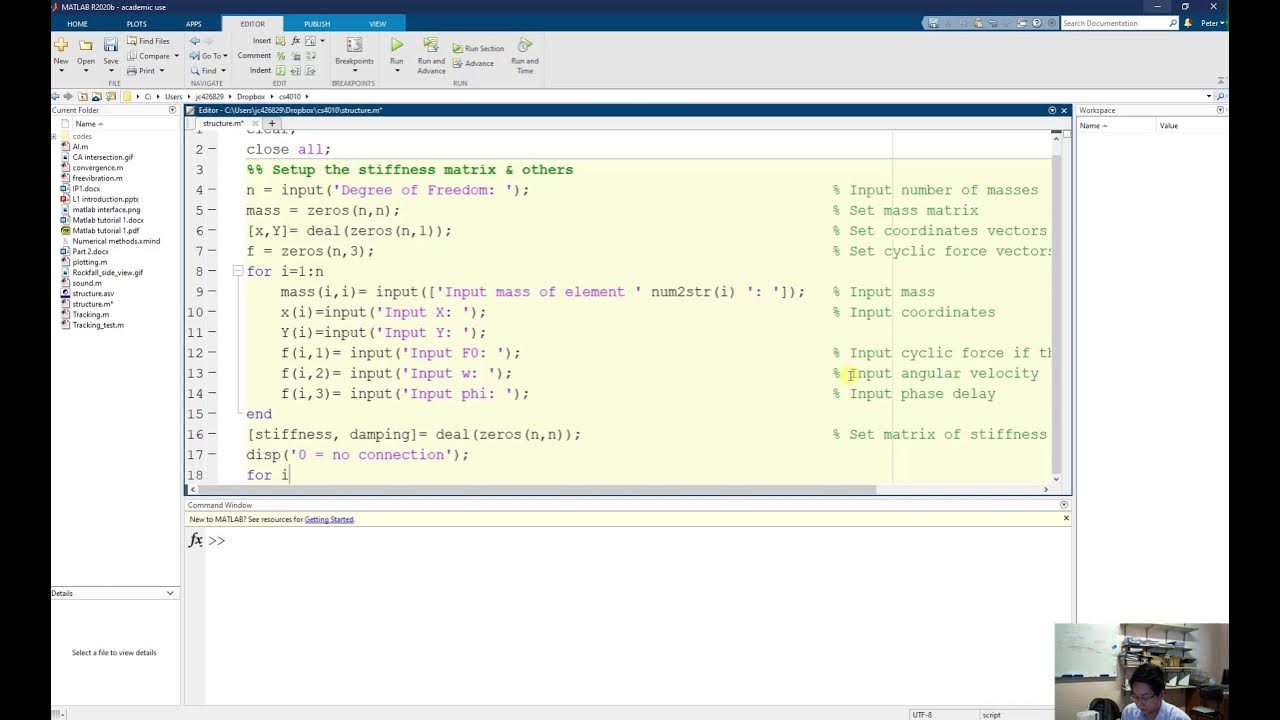 Stiffness matrix of a structure MATLAB example - YouTube