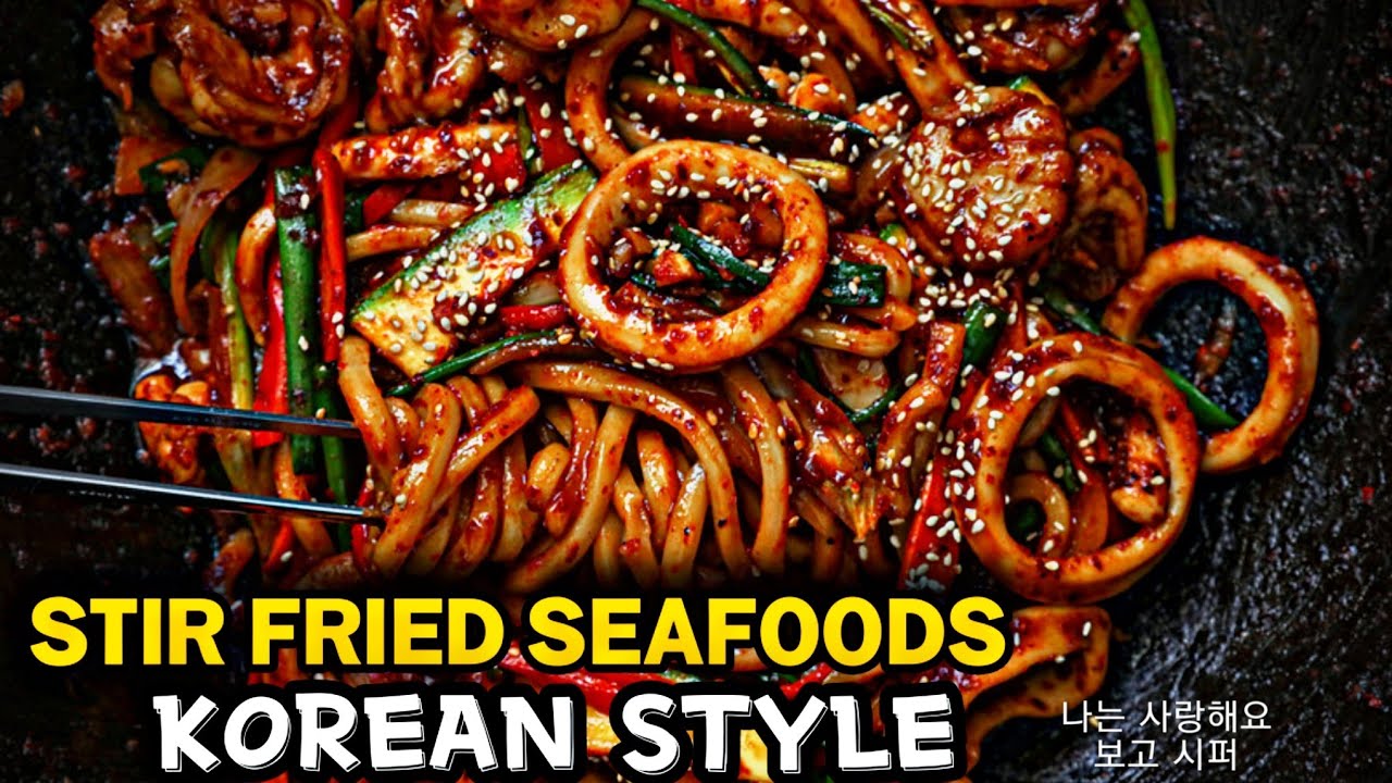 Super Easy Stir Fry Seafood Korean Style | Gochujang Squid & Prawns ...