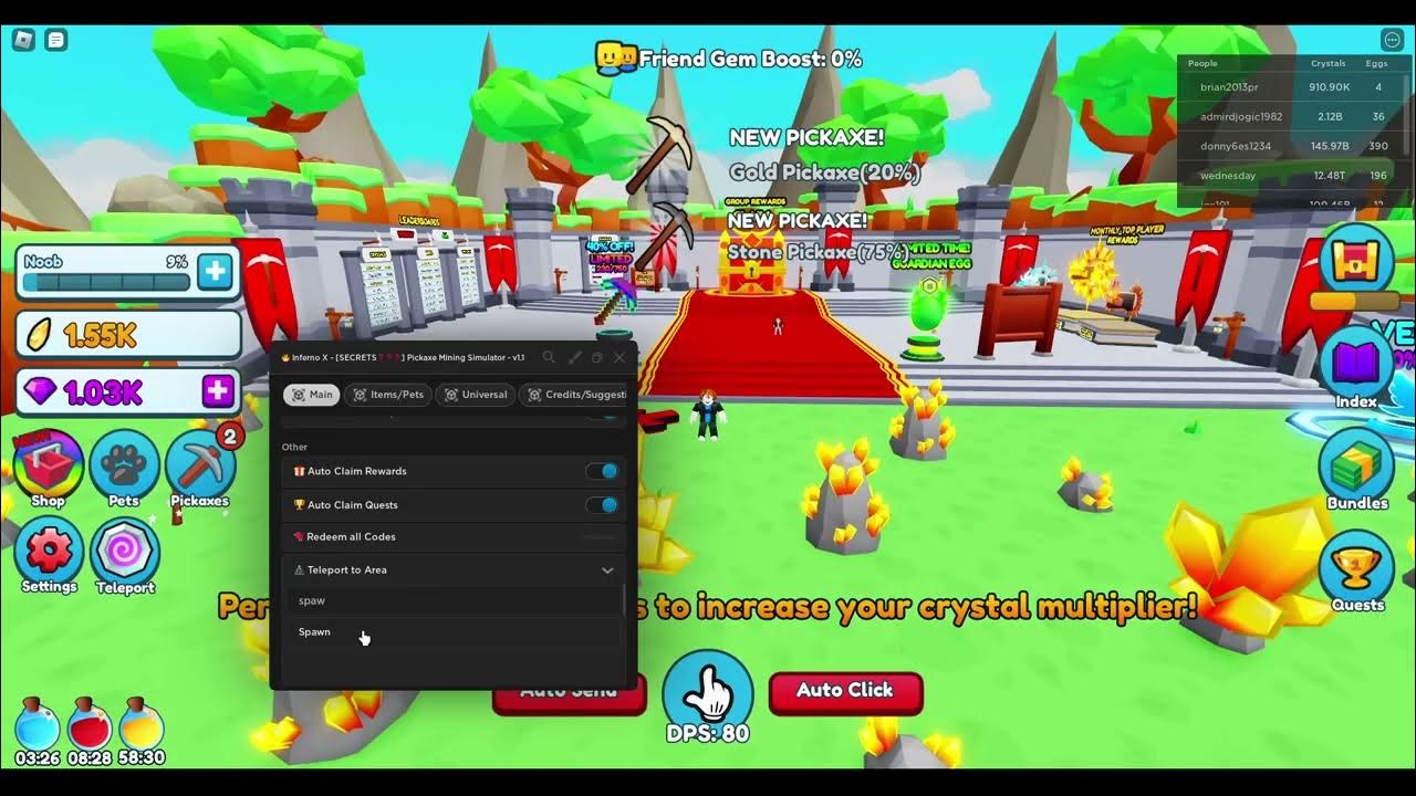 [OP] Pickaxe MIining Simulator Instant Mine Auto Mine Infinite Money - YouTube