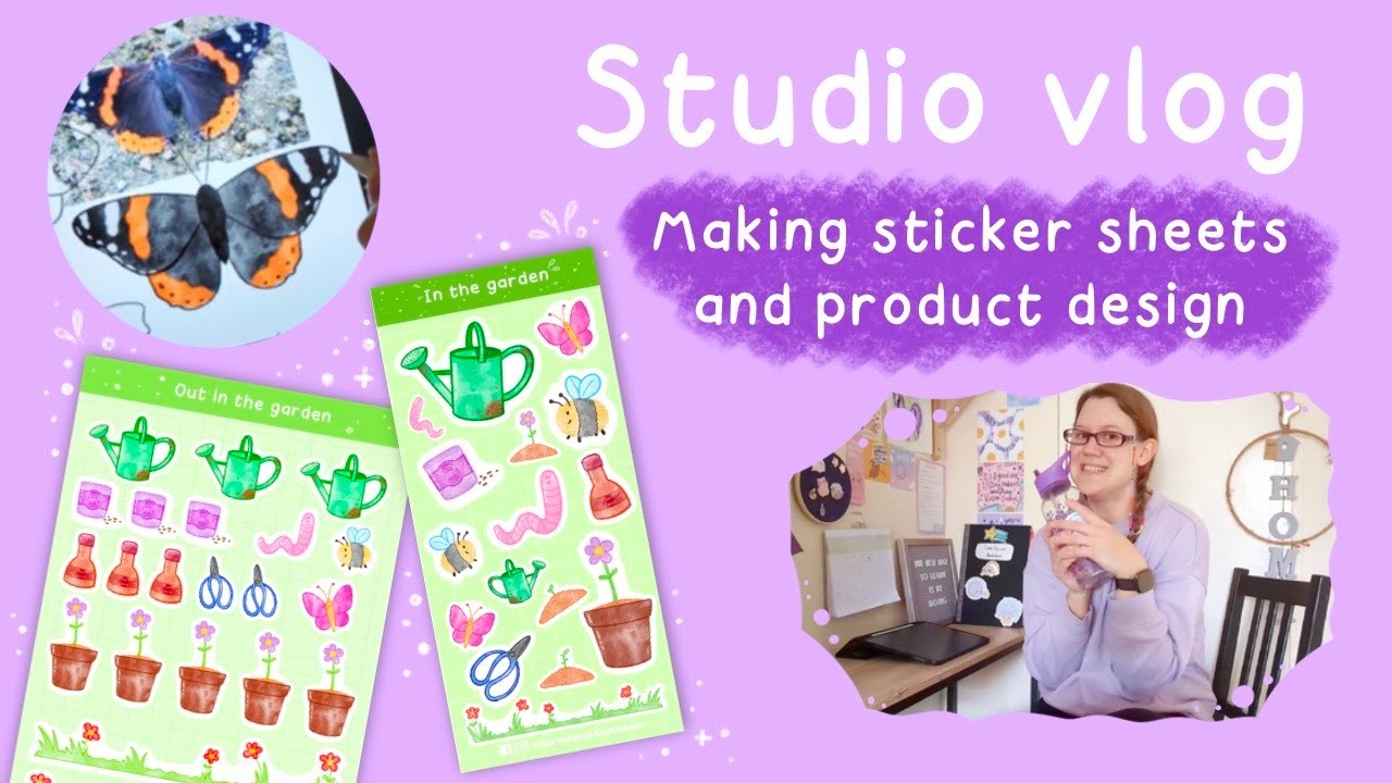 STUDIO VLOG - How I make sticker sheets and product design - YouTube