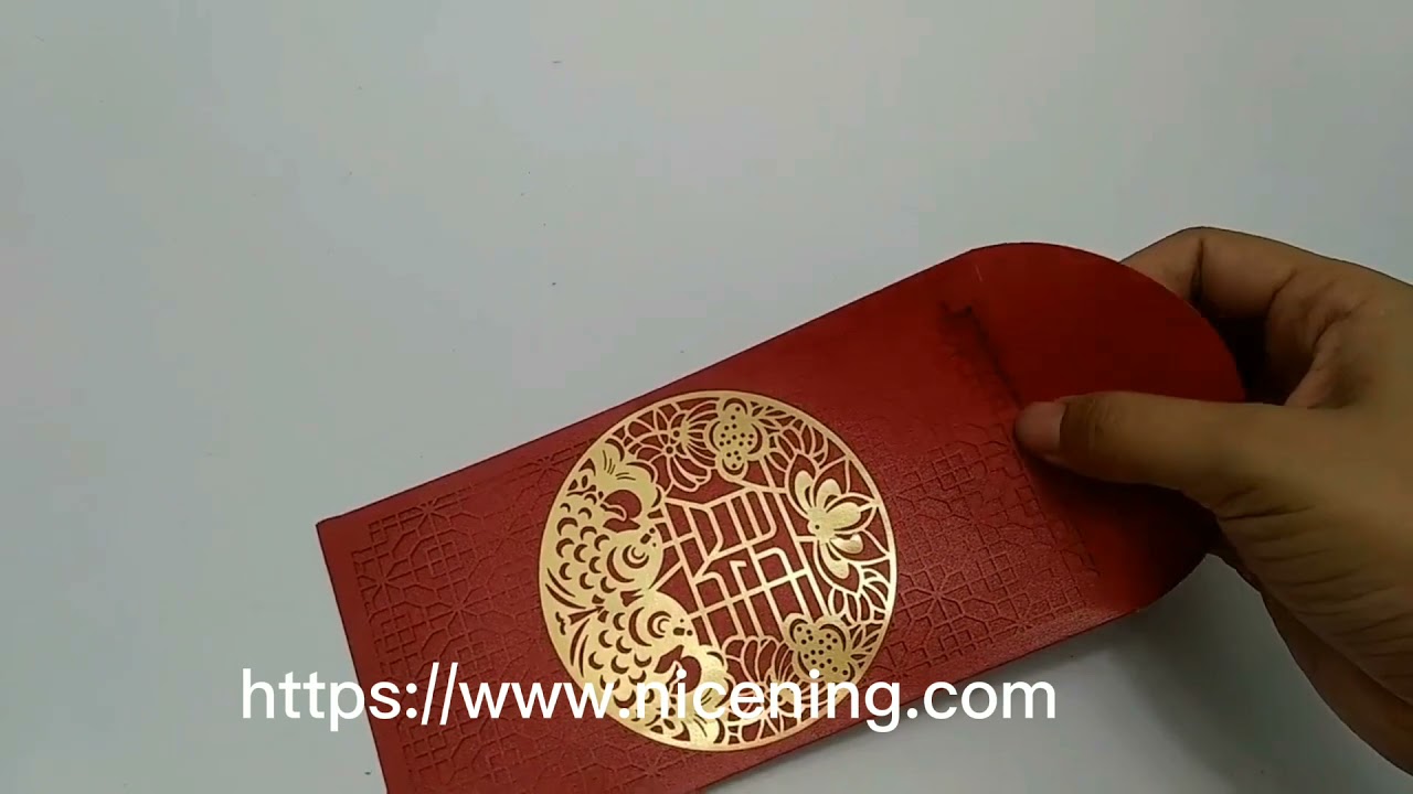 How to custom red envelope wit gold foil stamping ? - YouTube