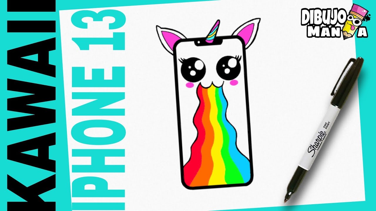 COMO DIBUJAR UN IPHONE 13 KAWAII | how to draw iphone 13 kawaii ...
