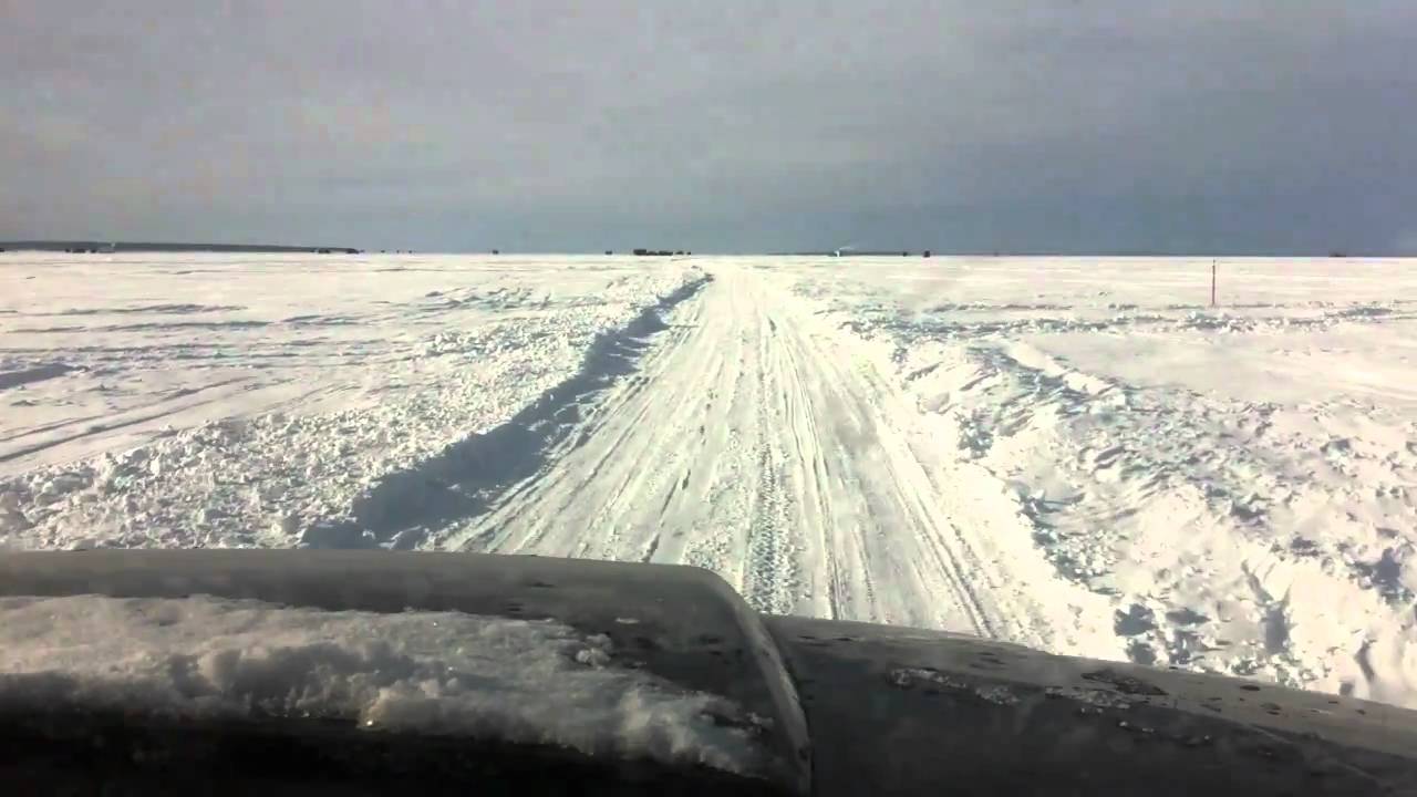 Driving On Frozen Lake Nipissing - YouTube