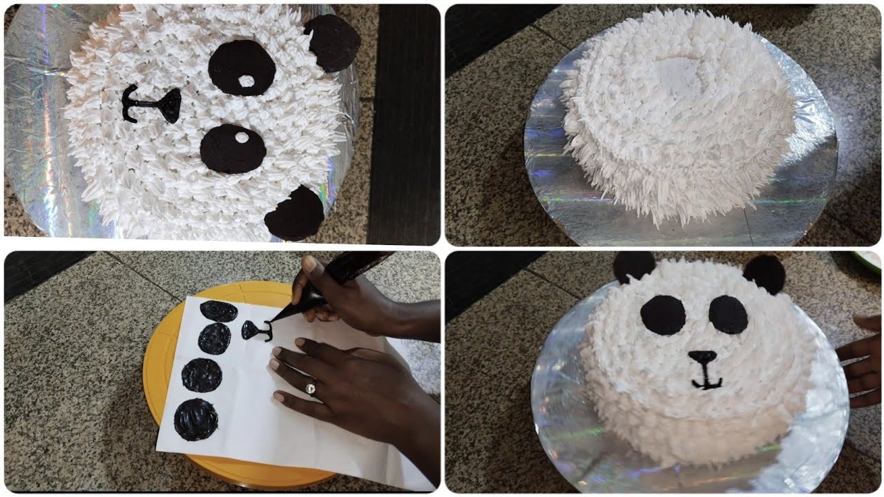 Chocolate Flavour Panda Cake | 1.5 kg Panda Cake Full Recipe Step By ...