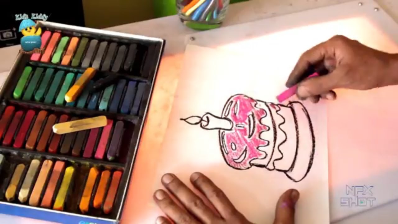 How To Draw A Happy Birthday Cake | Scribble For Kids | Kids Kiddy ...