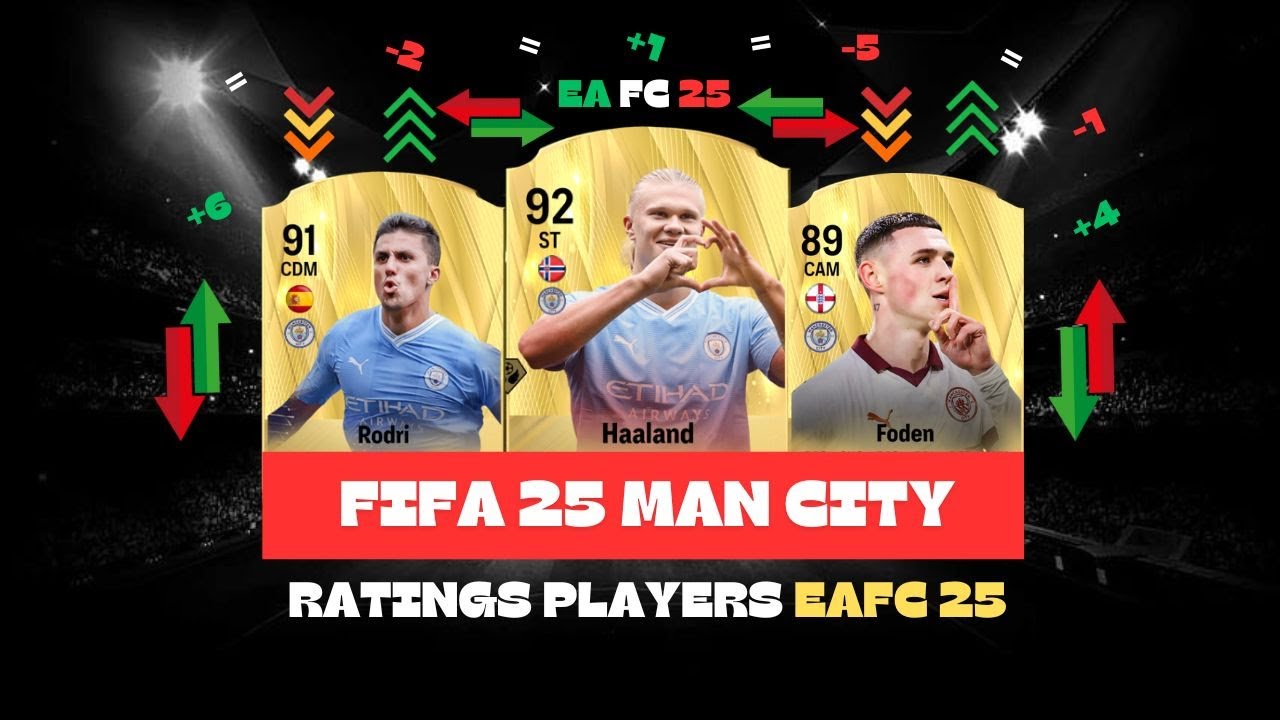 FIFA 25 | MACHESTER CITY PLAYERS RATINGS EAFC 25 (Haaland,KDB,Rodri,Bernardo,Savinho,Foden,Doku ...