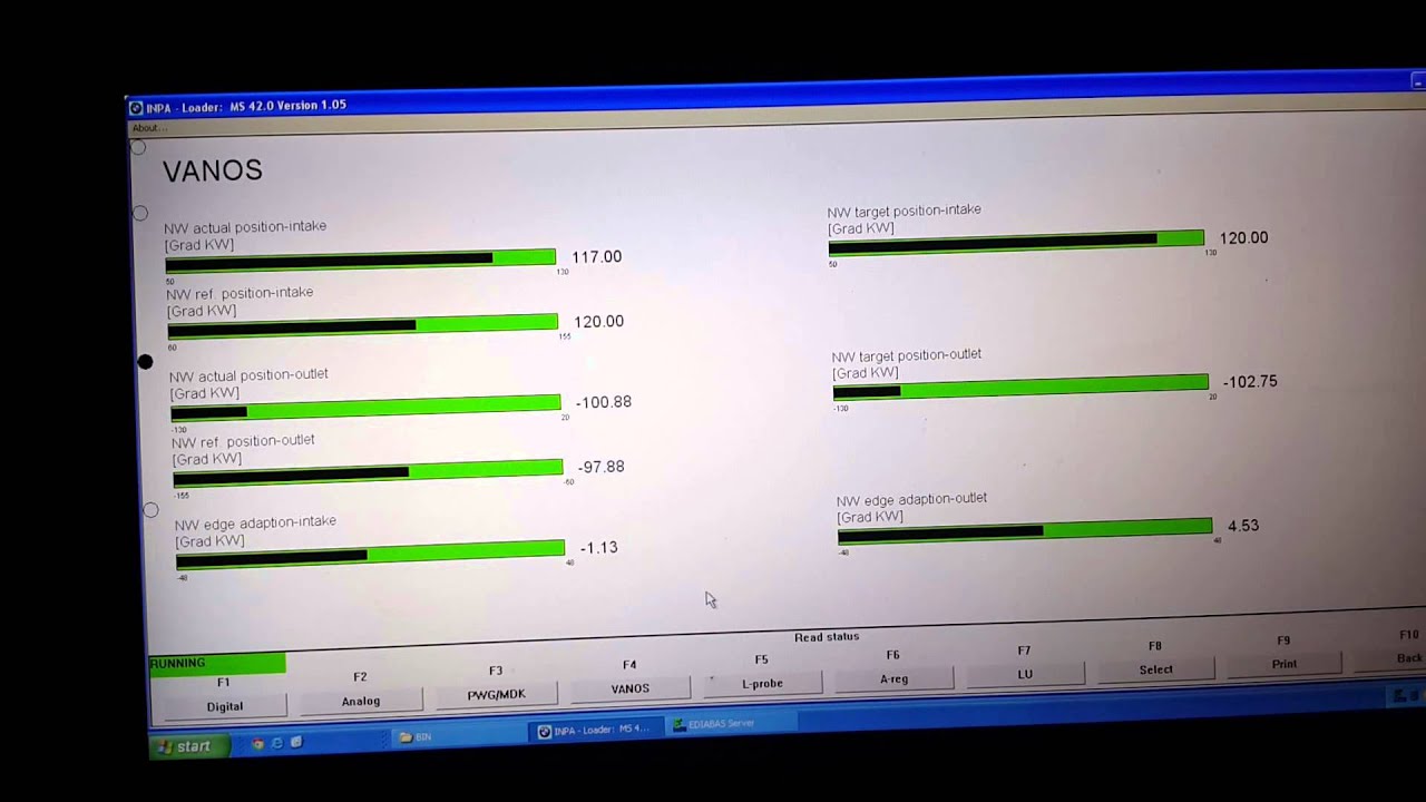 INPA VANOS test intake and exhaust camshaft - YouTube