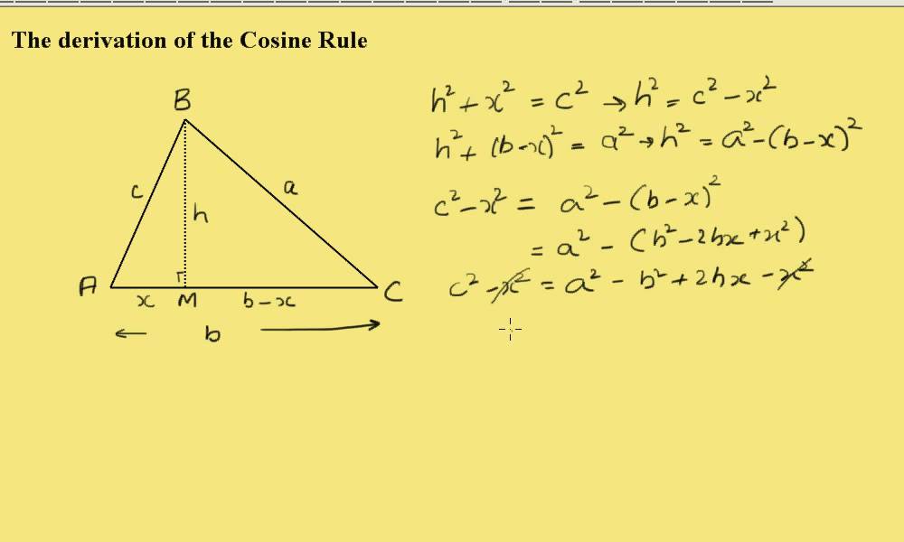 The Derivation Of The Cosine Rule YouTube