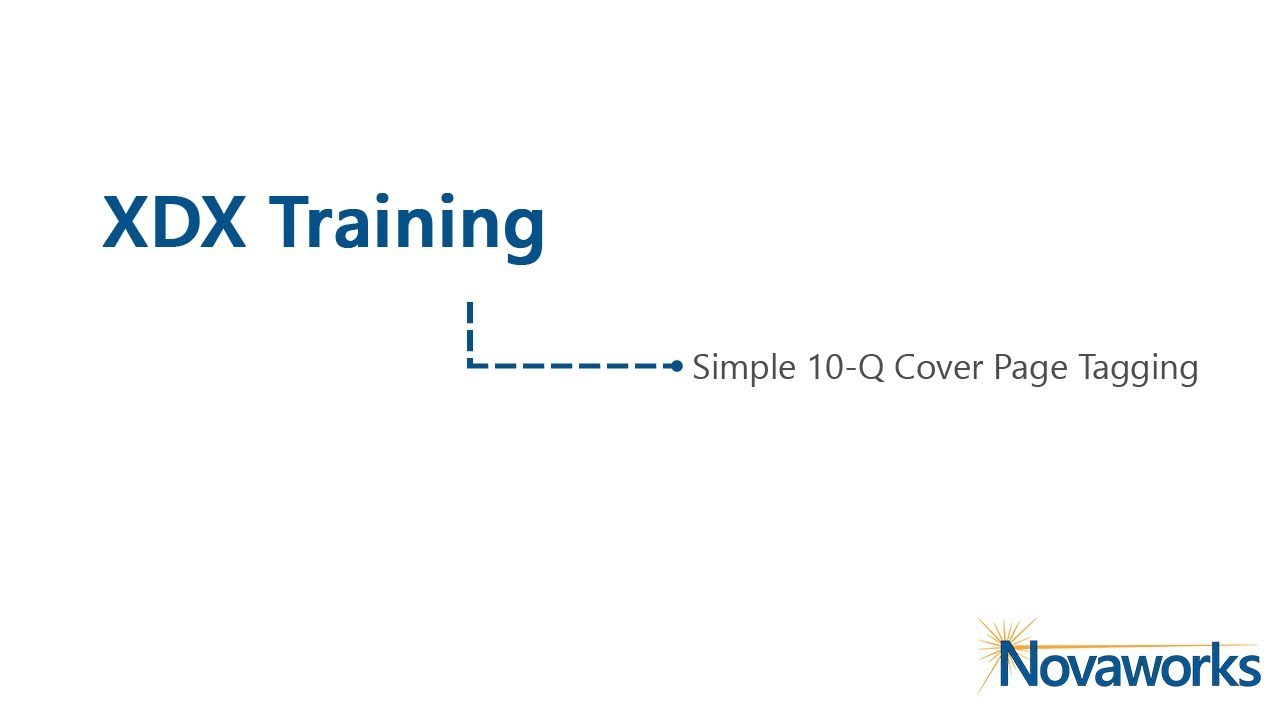 Simple 10-Q Cover Page Tagging - YouTube