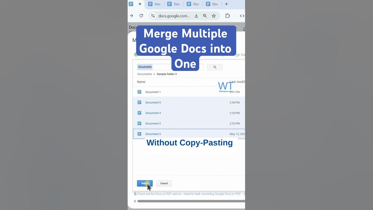 How to Merge Multiple Google Docs into One File #shorts #googledocs - YouTube