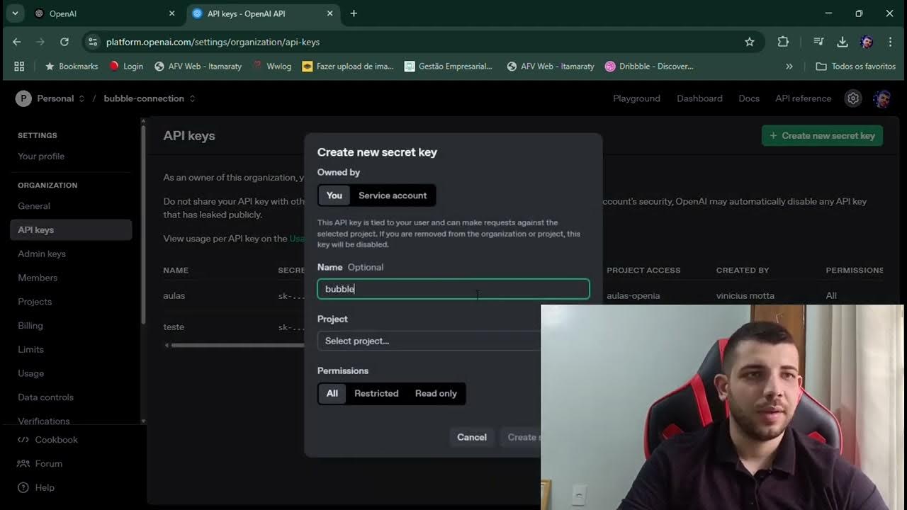 Integrating Open AI with Bubble part 3 - creating Open AI key - YouTube