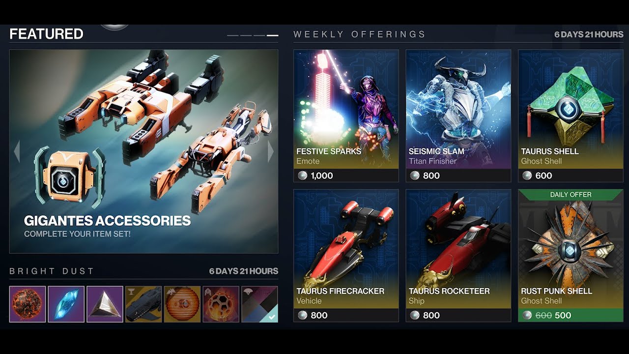 DESTINY 2: WEEKLY STORE UPDATE ALL SEASON 13 ITEMS - YouTube