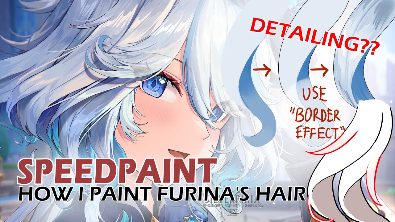 【GENSHIN IMPACT DRAWING TUTORIAL】Draw Furina Hair With Me! (With ...