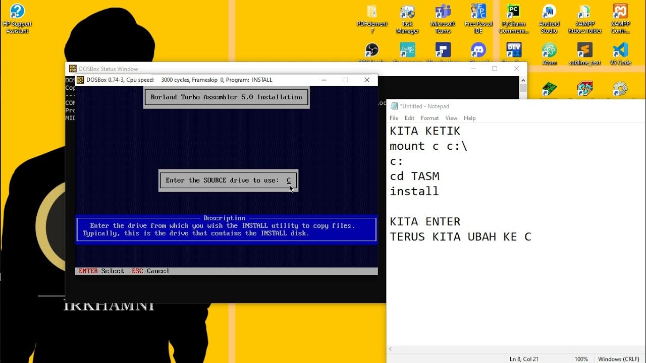 Cara Install dan Menjalankan Program Assembler di 64bit Dengan DosBox || Part 2 - YouTube