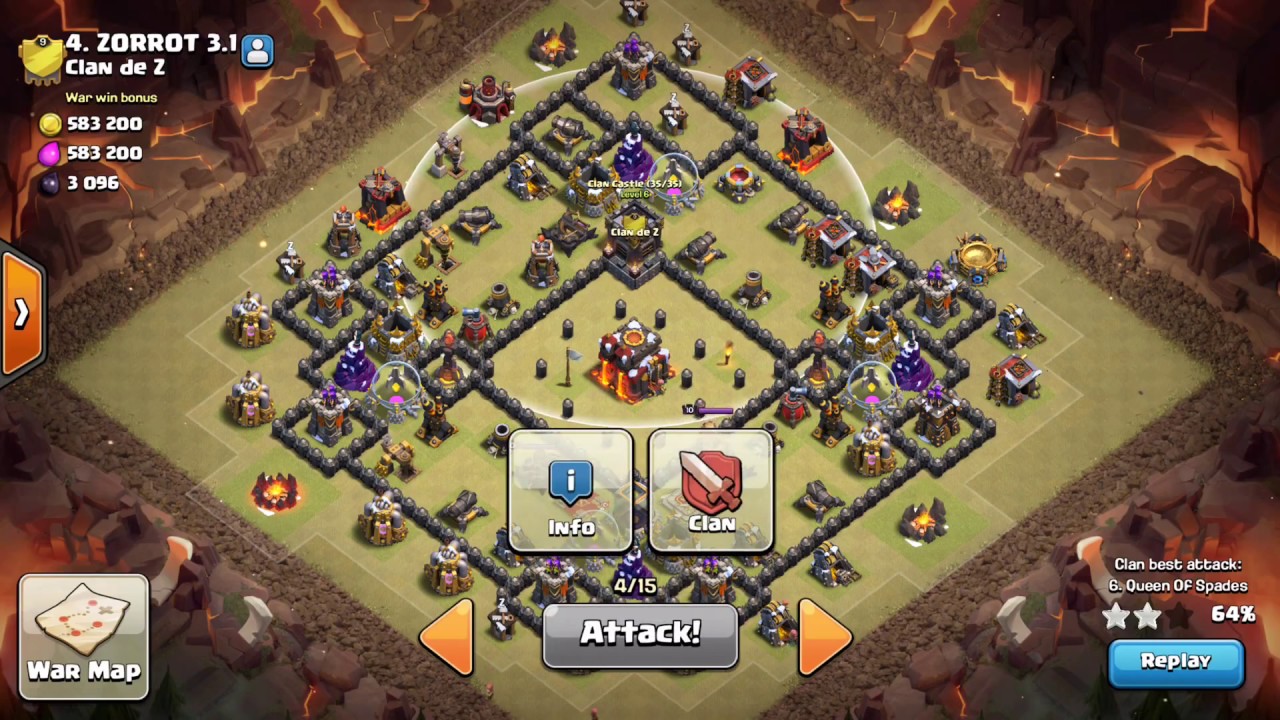 Th9 vs Th10 ring base easy 2 star Govape w/ skeleton spell strategy ...