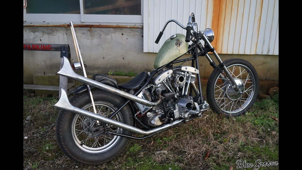 73`Shovel head "Lime light" Chopper - YouTube