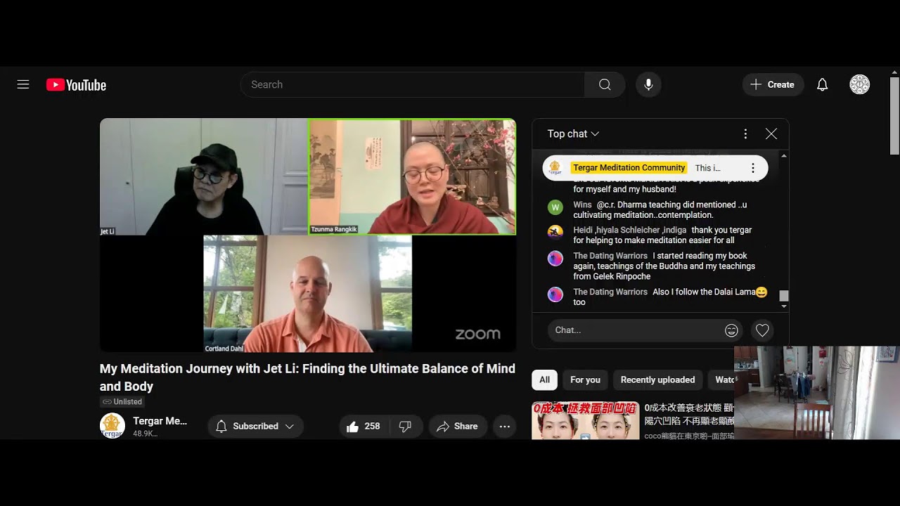 Jet Li conversation about his meditation journey - 李连杰分享自己的禅修经历和成就 ...