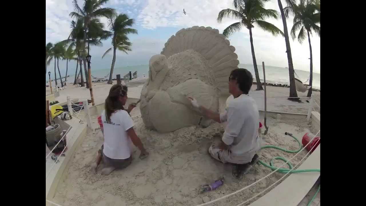 Thanksgiving sand sculpture time lapse - YouTube