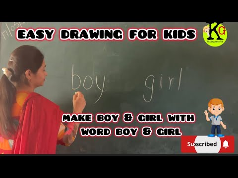 How to Draw a Cartoon Girl & Boy from Word Girl&Boy | How to Draw Step ...