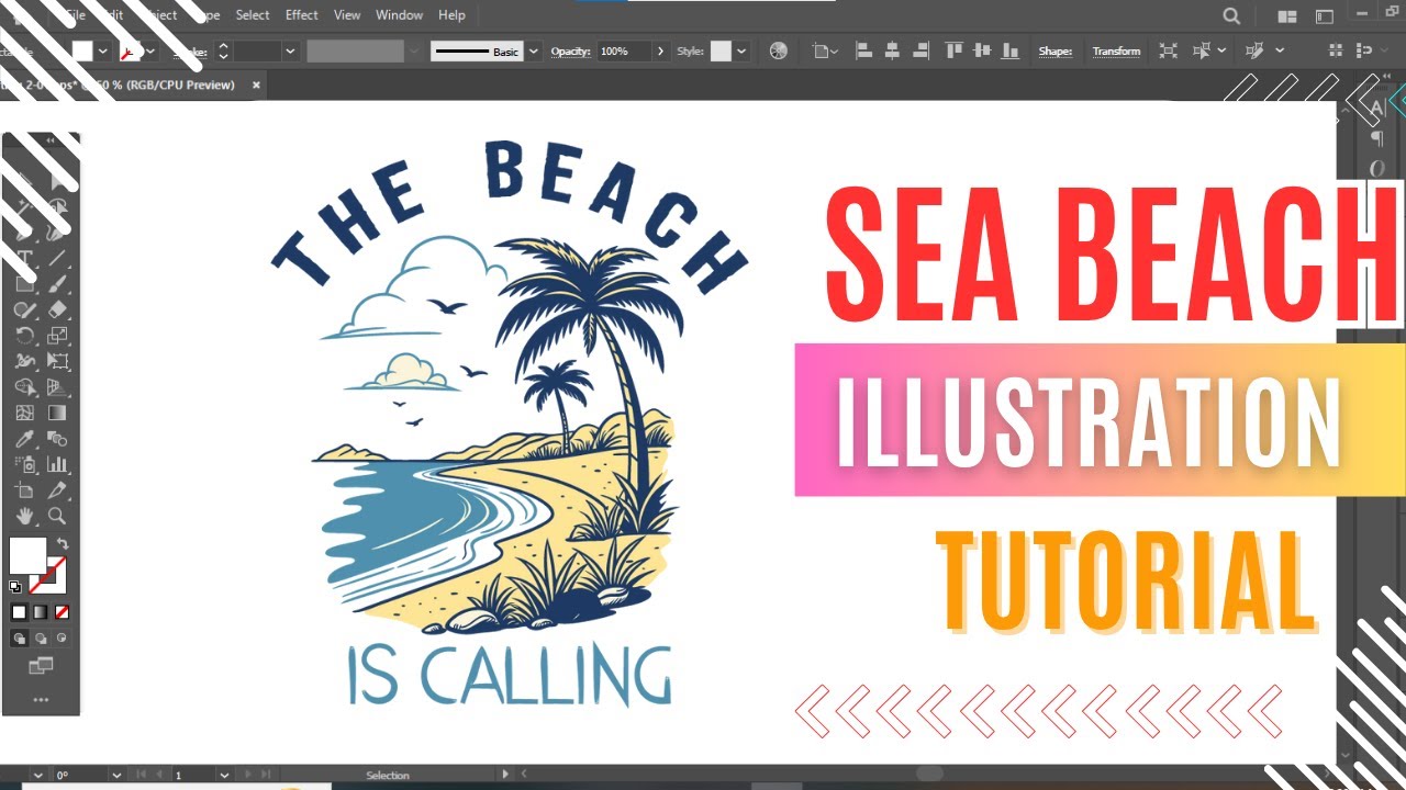 Create STUNNING Beach Sunset Illustrations in Illustrator for T-Shirt ...