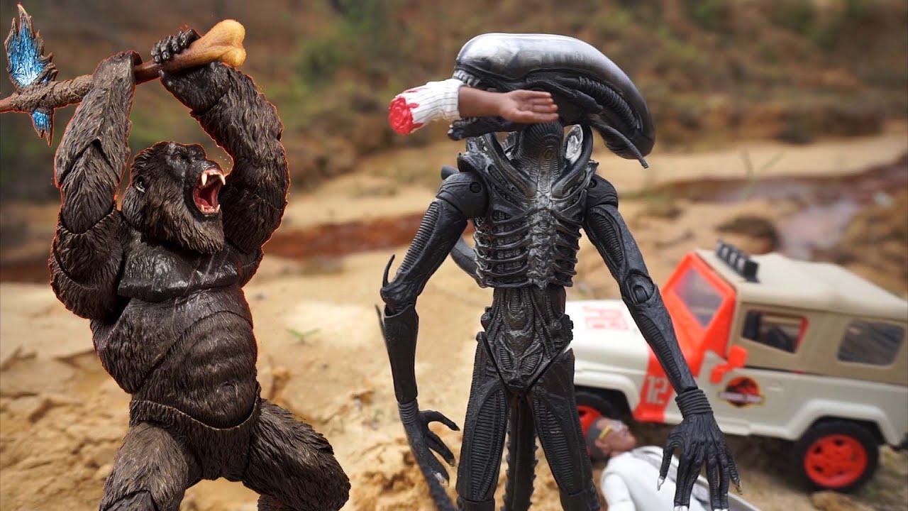 XENOMORPH,GODZILLA Vs KING KONG IN JURASSIC WORLD DOMINION EPIC BATTLE ...