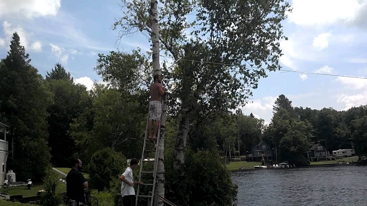 Adam on homemade zip line - YouTube