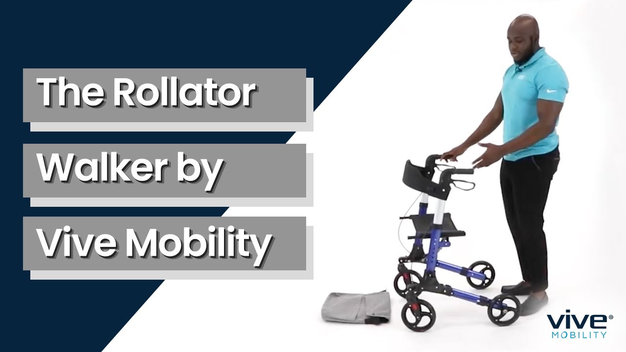 The Rollator Walker by Vive Mobility - Lightweight and Compact! - YouTube
