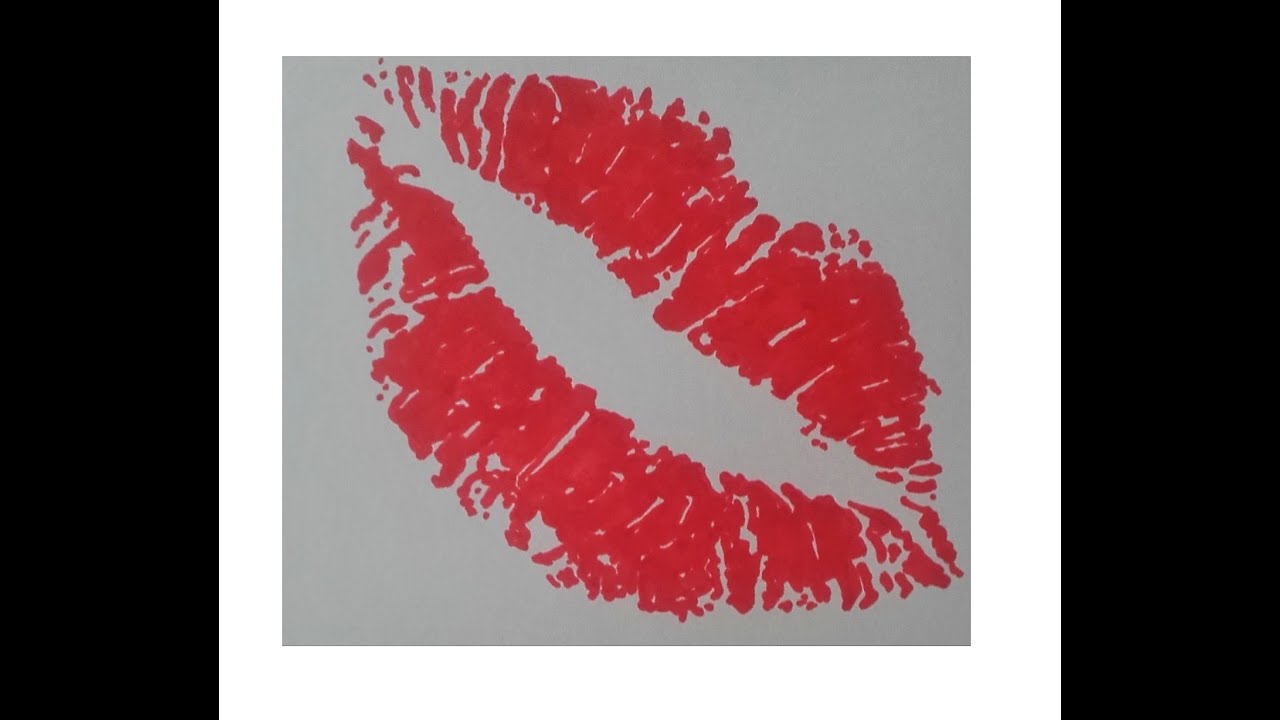 dessiner une trace de rouge à lèvre ( promarker ) speed drawing - YouTube