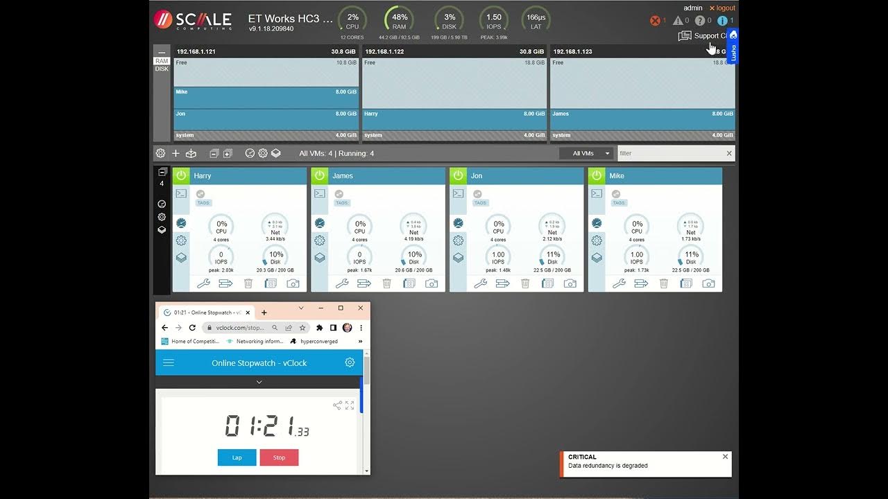 Scale Computing HC3 Cluster - What happens when a node fails - YouTube