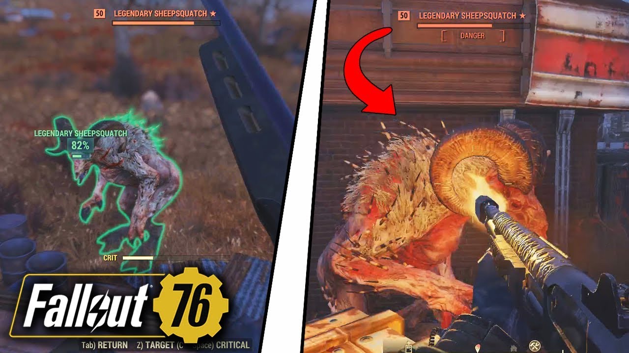 Fighting LEGENDARY Sheepsquatch with SH*T WEAPONS in Fallout 76 - YouTube