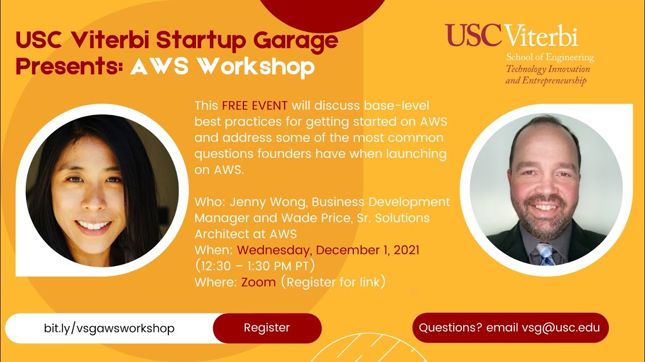 USC Viterbi Startup Garage - 2021 AWS Workshop - YouTube
