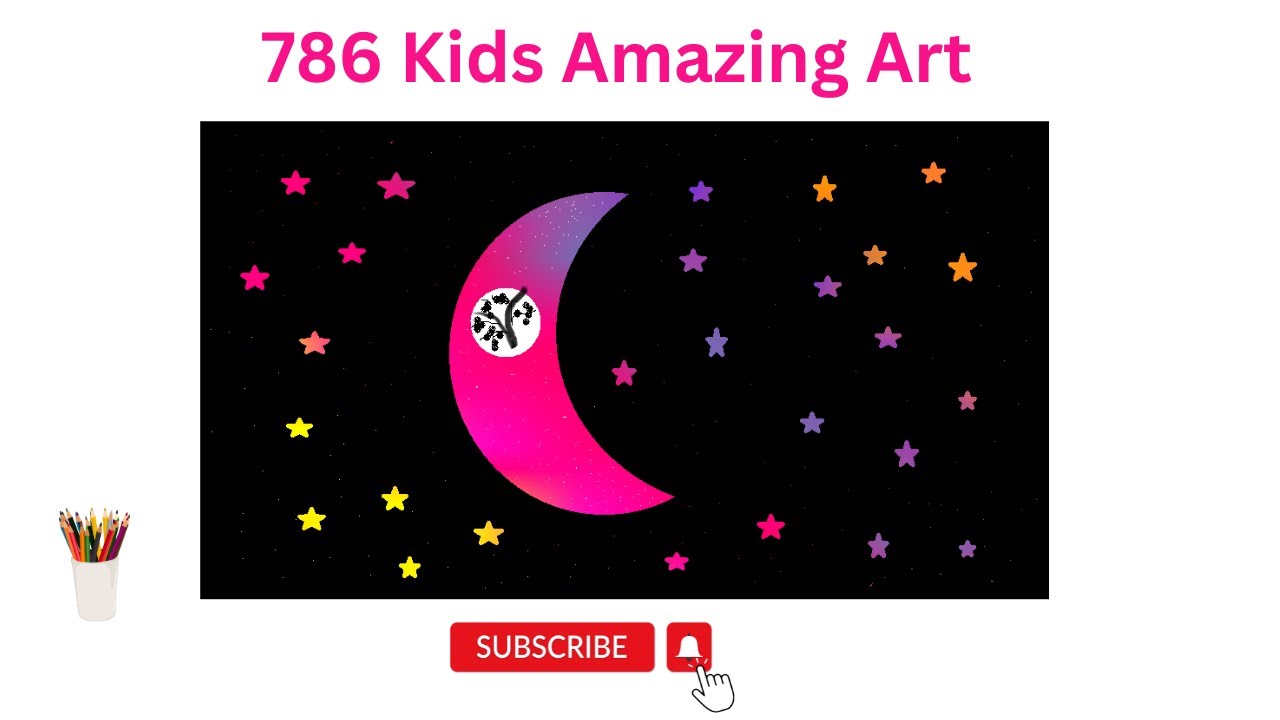 How to draw night sky scenery in ms paint/night sky painting - YouTube