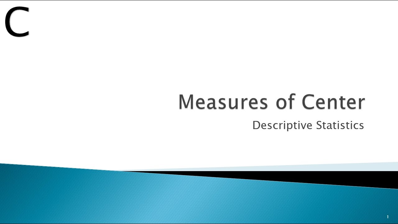 Measures of Center: Concept - YouTube